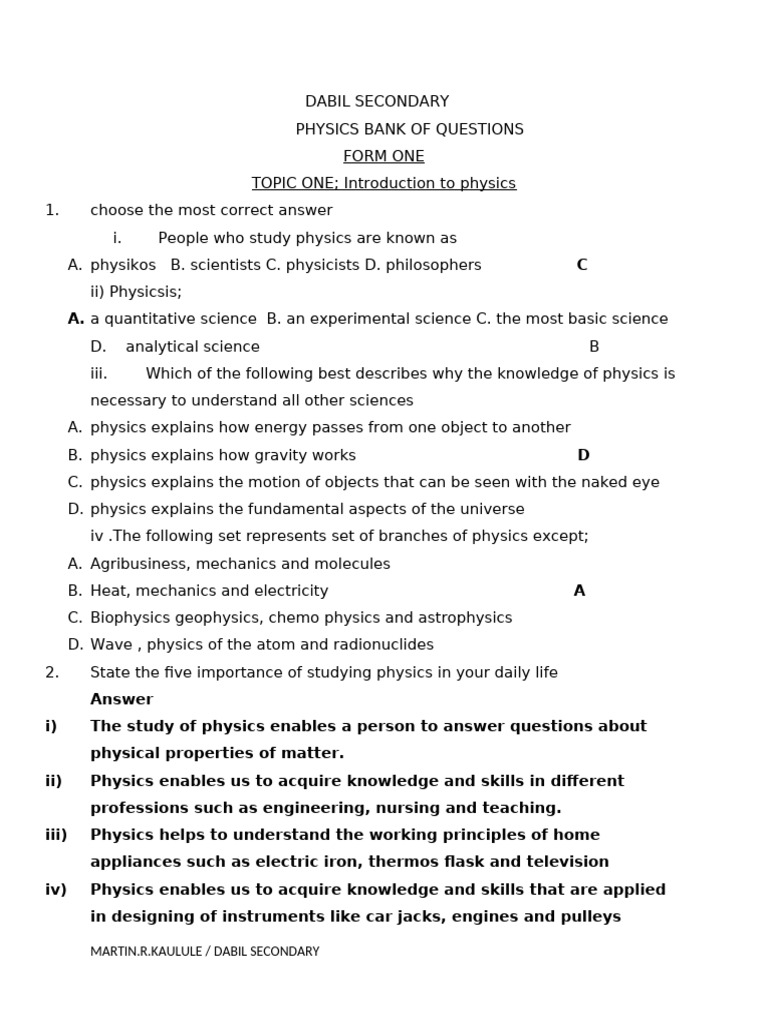 Martin Physics Bank of QNS | PDF | Buoyancy | Density