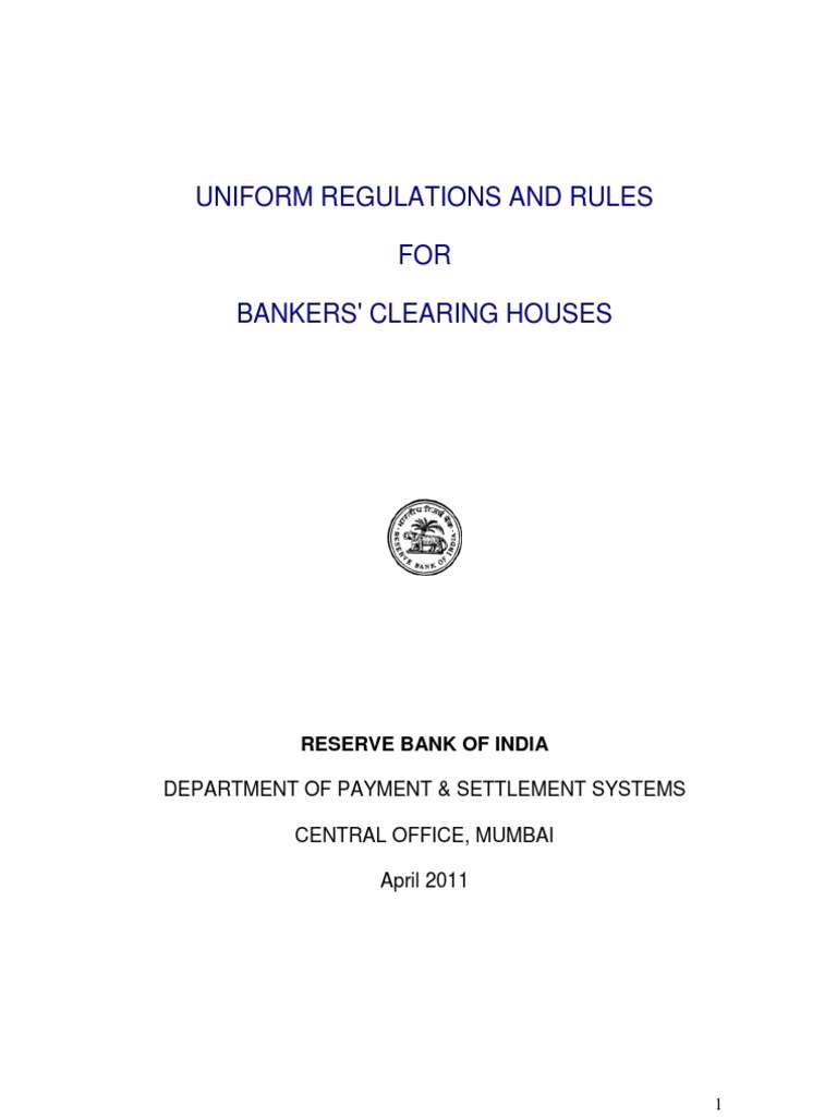 Clearing House Regulation | PDF | Clearing (Finance) | Cheque