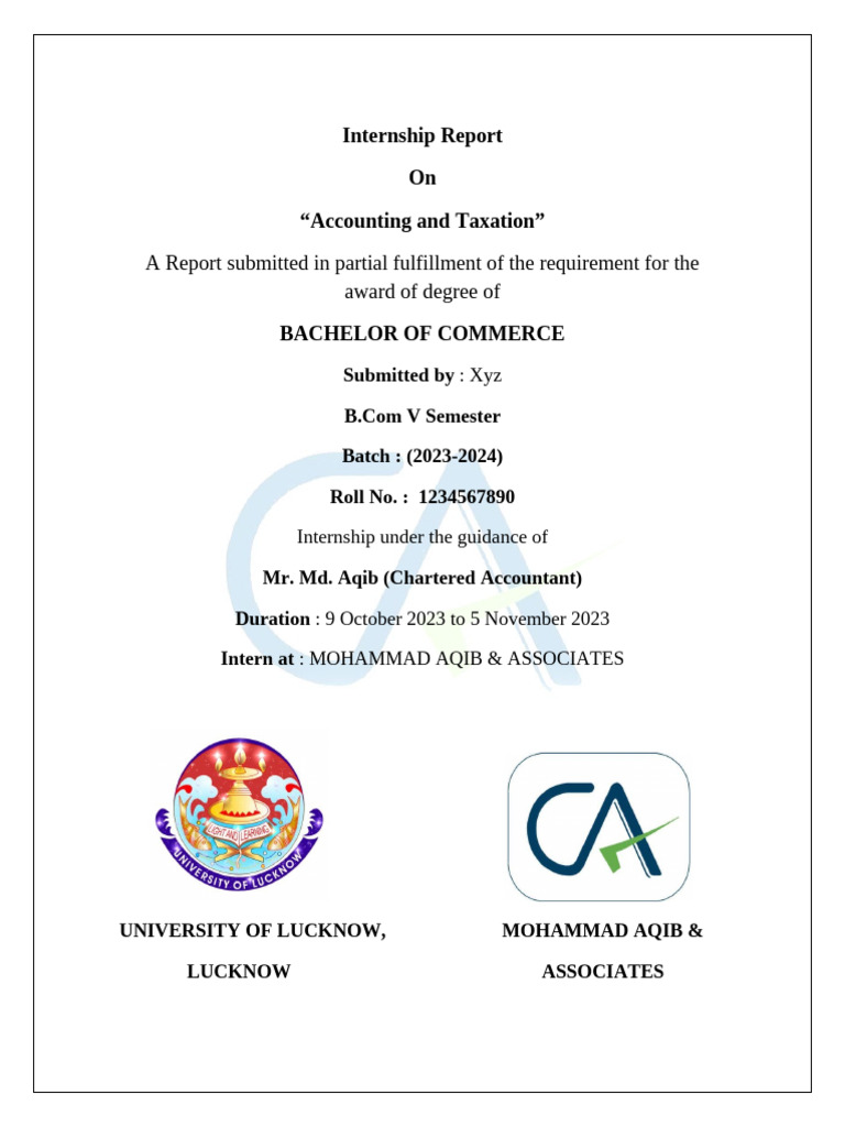 Internship Report2 | PDF | Accounting | Audit