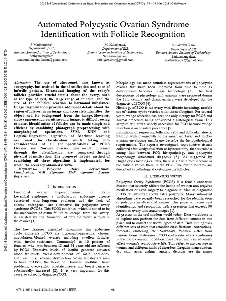 Automated Polycystic Ovarian Syndrome Identification With Follicle ...