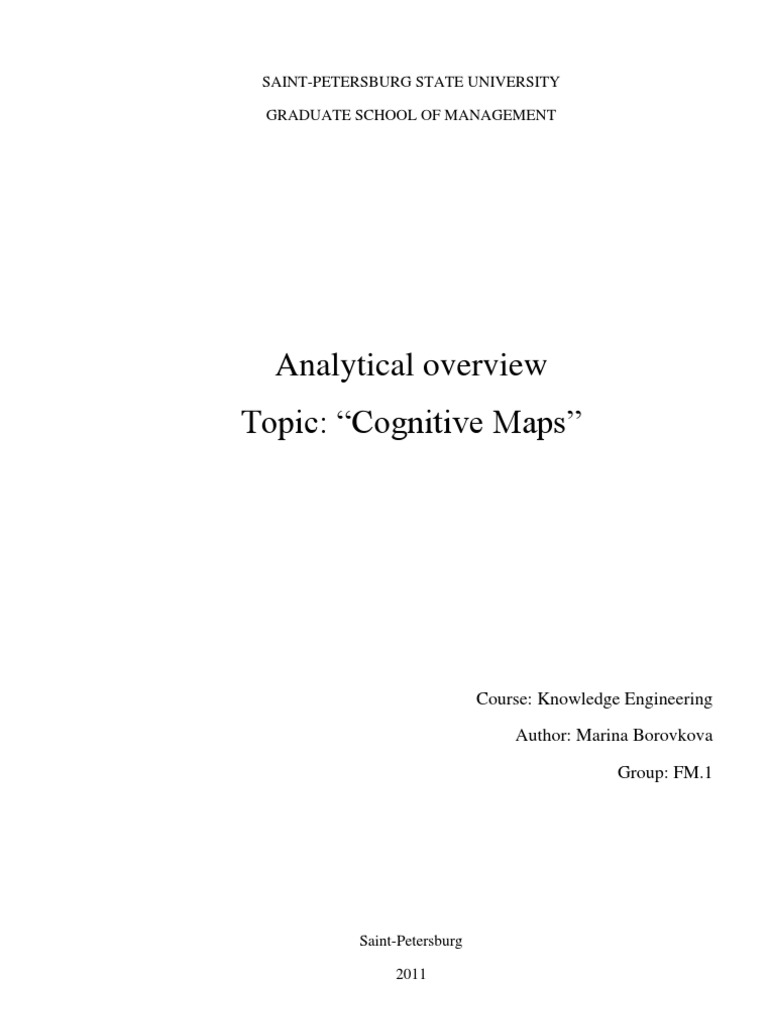 Analytical Overview Topic: "Cognitive Maps": Saint-Petersburg State ...