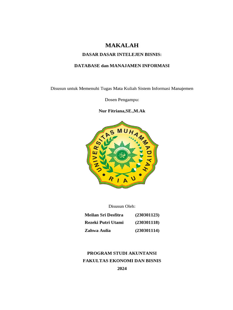 Dasar-Dasar Intelijen Bisnis dan DBMS | PDF