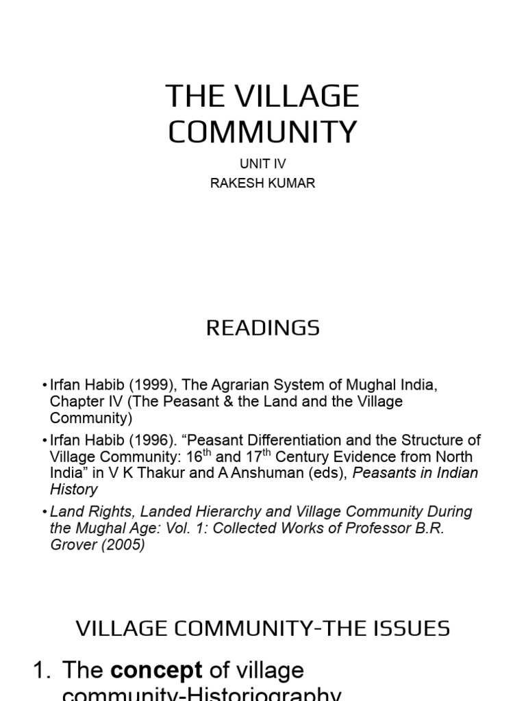 Village Community in Mughal India | PDF | Mughal Empire | Peasant
