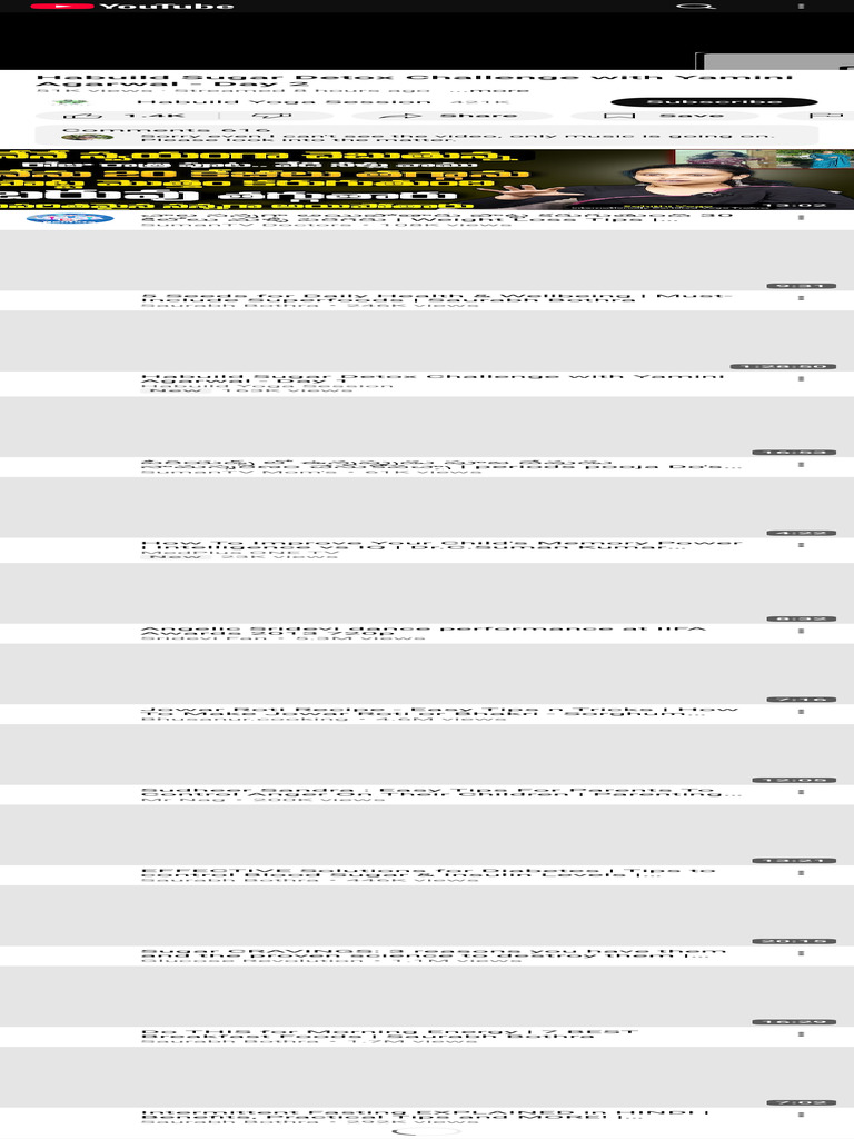 Habuild Sugar Detox Challenge With Yamini Agarwal - Day 2 - YouTube | PDF | Endocrine Diseases ...