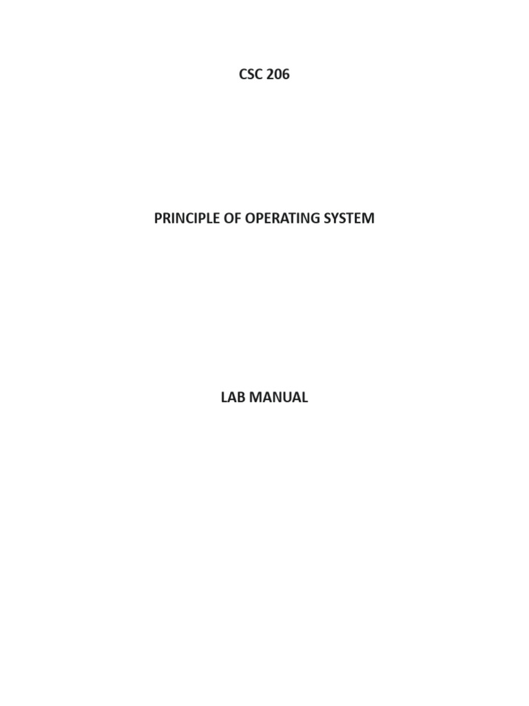 CSC 206 Principles of Operating Systems 1 - Lab Guide | PDF | Operating ...