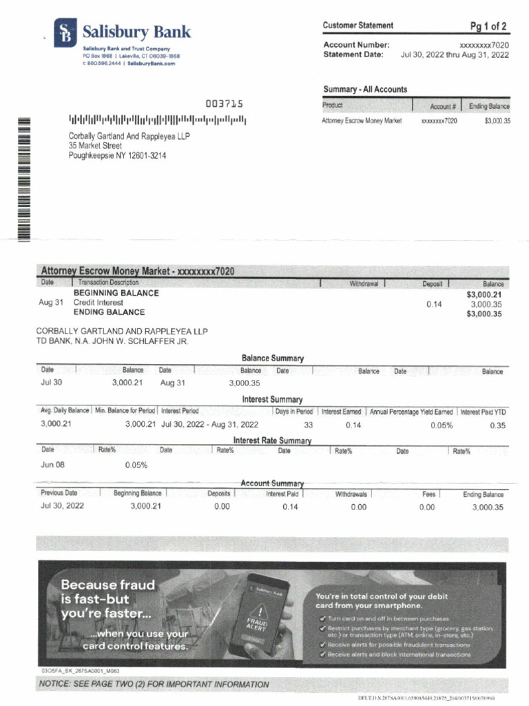 2022-08-31 Salisbury - August Statement | PDF