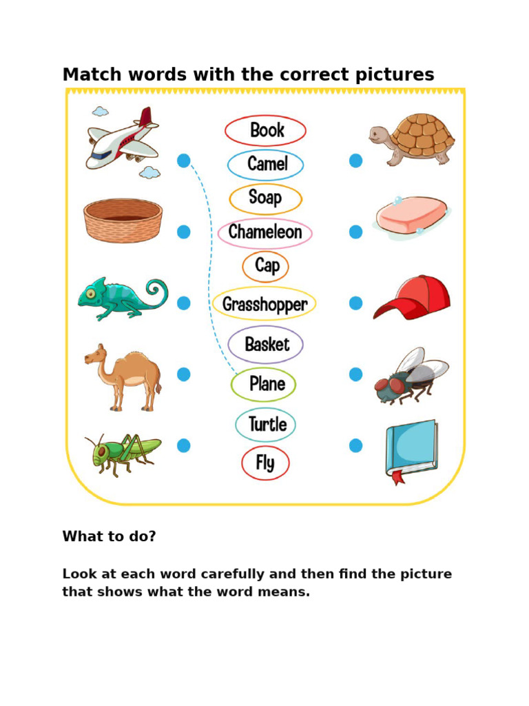 Match The Words With Pictures III Eng Literacy Puzzle | PDF