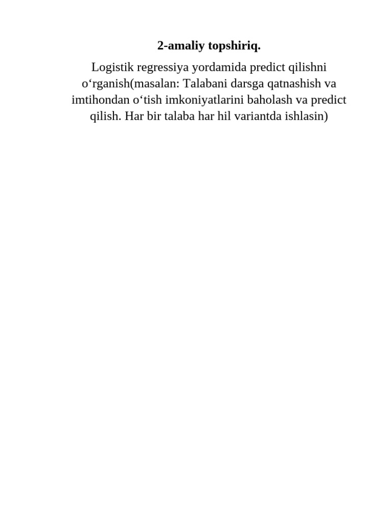 2-Amaliy Topshiriq | PDF