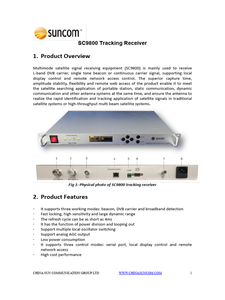 Suncom SC9800 Tracking Receiver 2021 | PDF | Electrical Engineering ...
