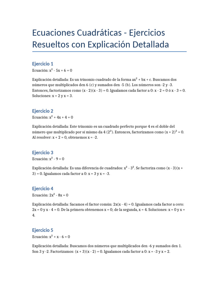 Ecuaciones Cuadraticas Explicadas | PDF