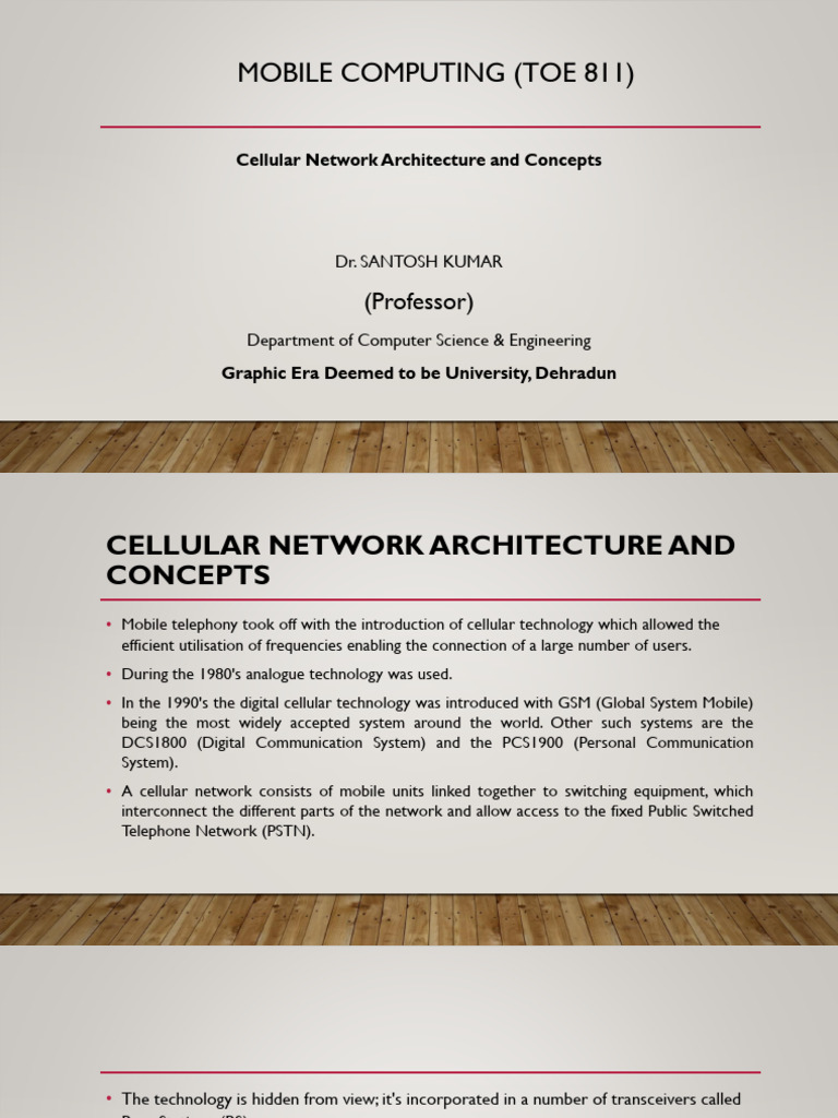 TOE 811-MC-L-4 Cellular Network Architecture and Concepts | PDF ...