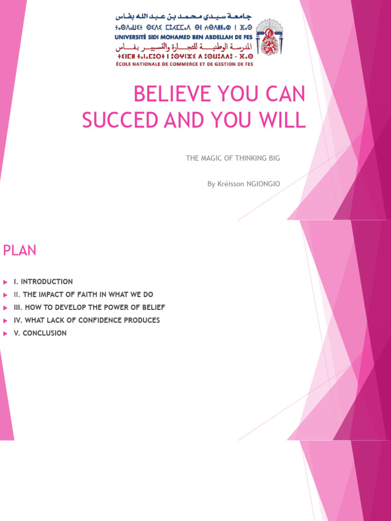 Believe You Can Succed and You Will | PDF | Thought | Faith