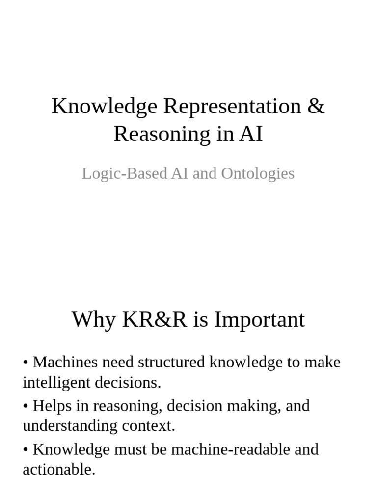 Knowledge Representation in AI Explained | PDF | Logic | Deductive ...