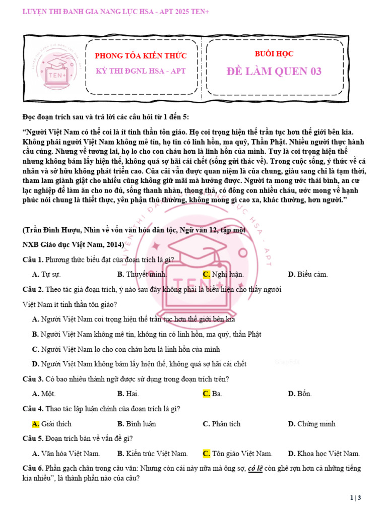 Văn De-03 PDF | PDF