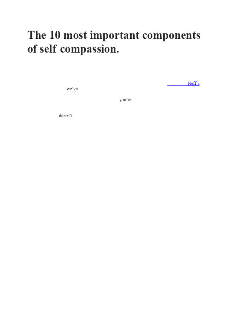 The 10 Most Important Components of Self | PDF | Psychological Concepts ...