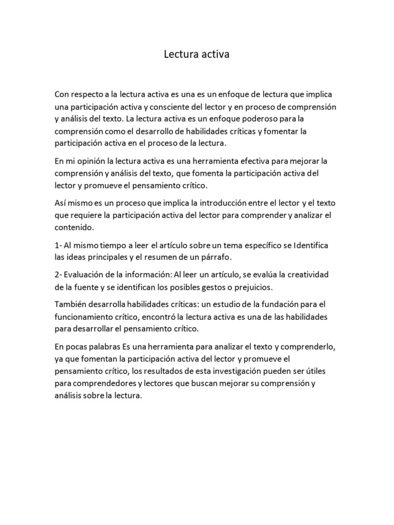 Lectura Activa | PDF