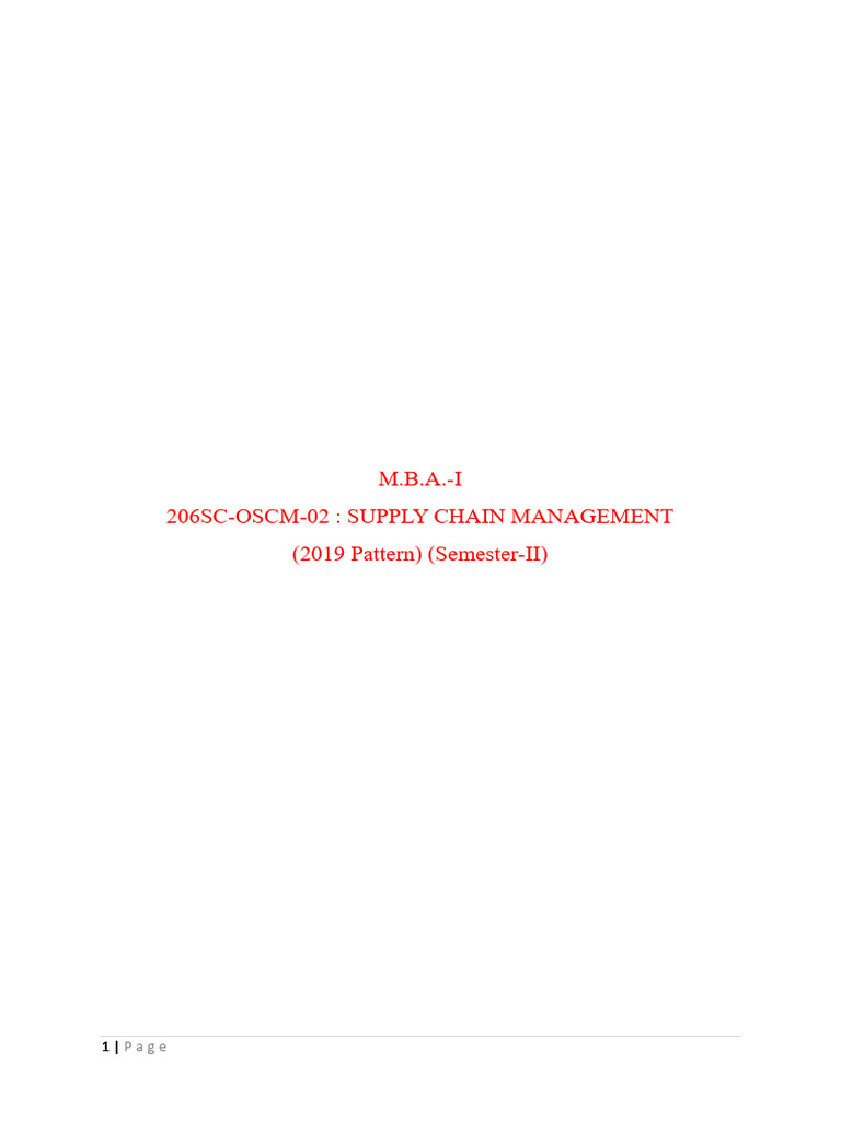 204 Sc-Oscm - Question Paper Solved | PDF | Lean Manufacturing | Supply Chain