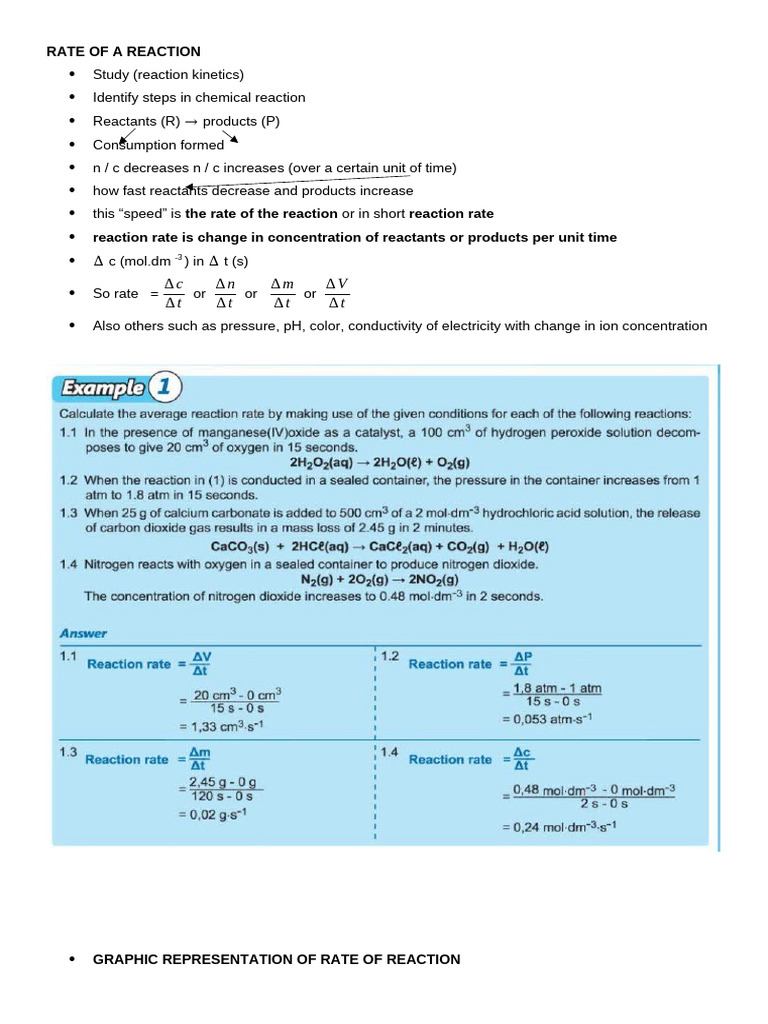 Rate of Reactions | PDF | Reaction Rate | Chemical Kinetics