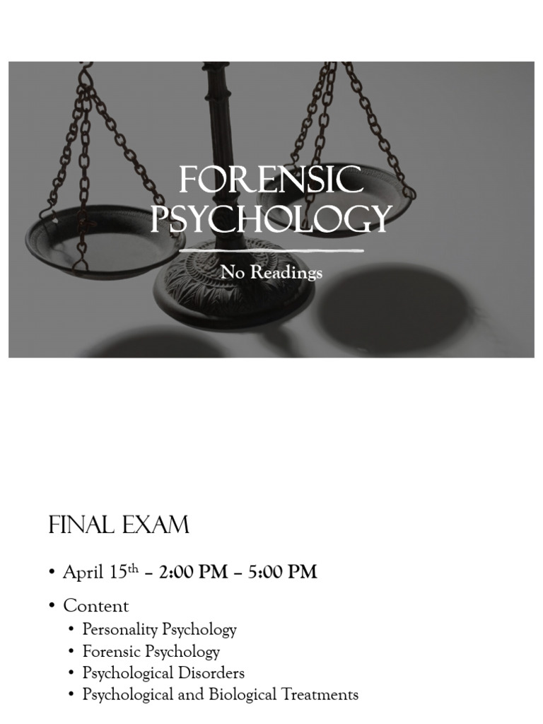 Forensic Psychology Exam Guide and Electives | PDF | Offender Profiling | Crimes