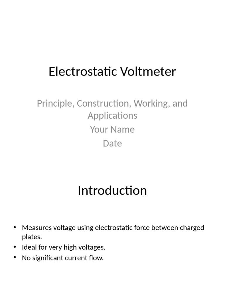 Electrostatic Voltmeter | PDF