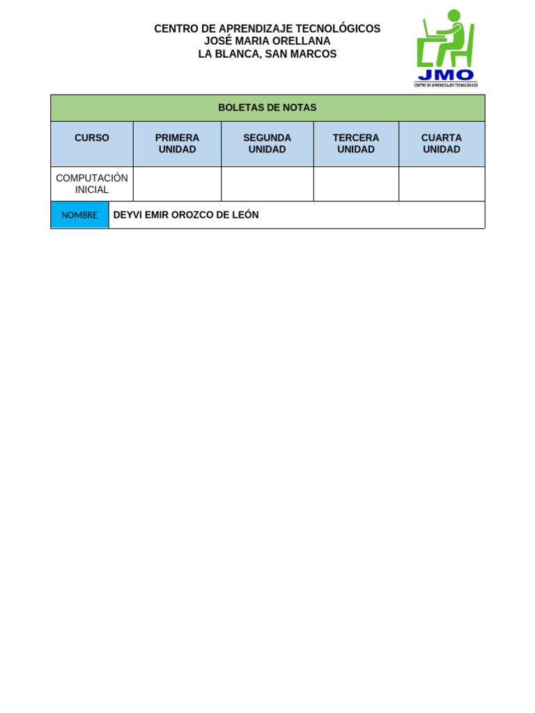 Boleta de Notas 2025 - Deyvi Orozco | PDF