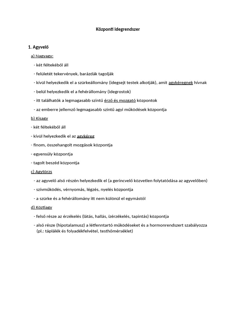 Kozpontiidegrendszer 245069 | PDF