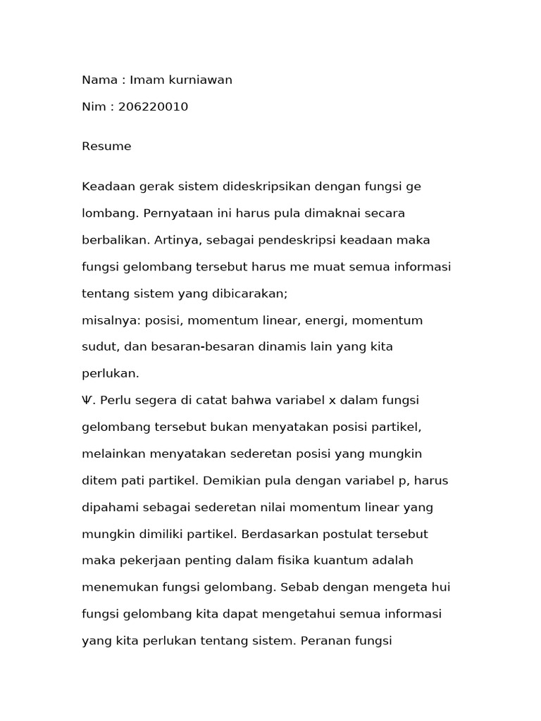 Resume Imam Kurniawan | PDF