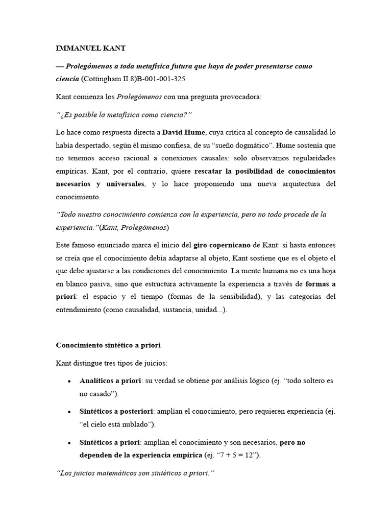 Sesion 5-6 Kant | PDF | Immanuel Kant | A priori y a posteriori