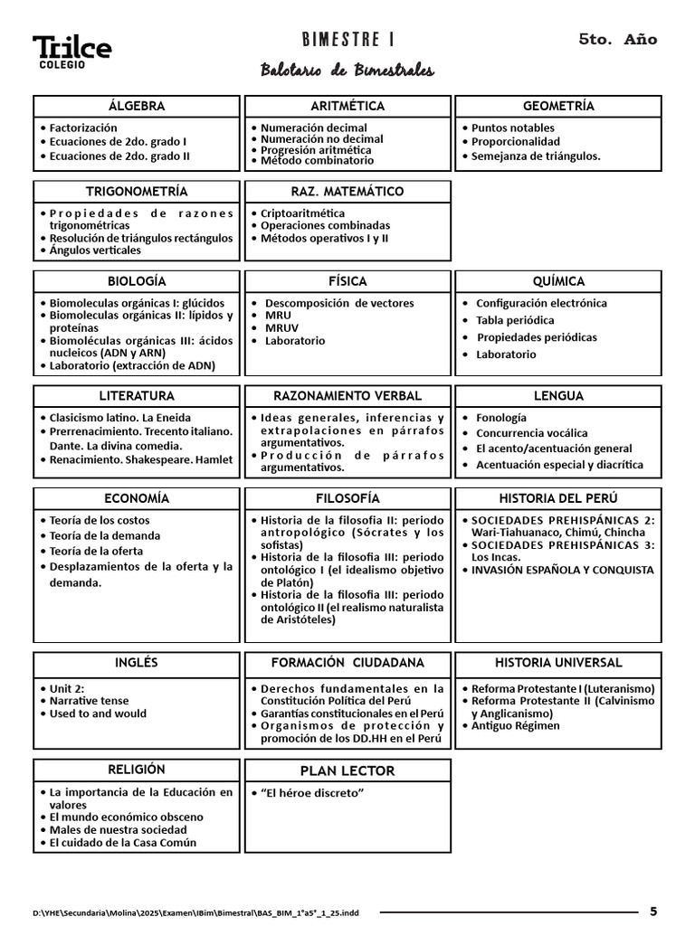 Bas Bim 5to Ib 25 | PDF