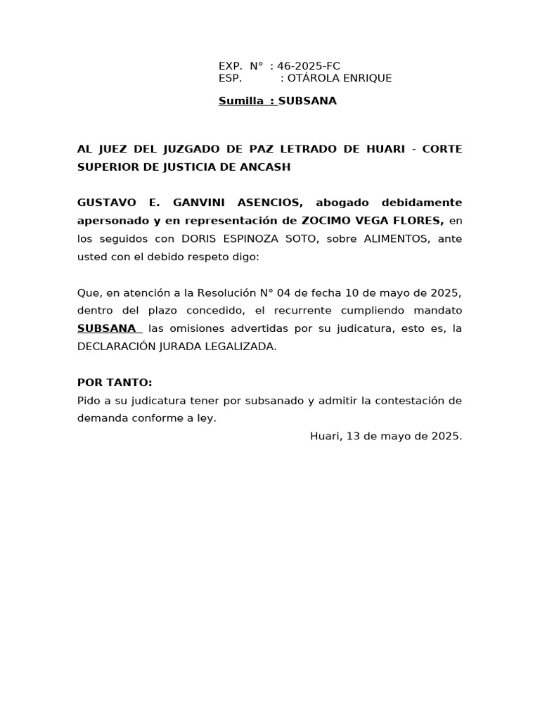 Subsana Zocimo. | PDF