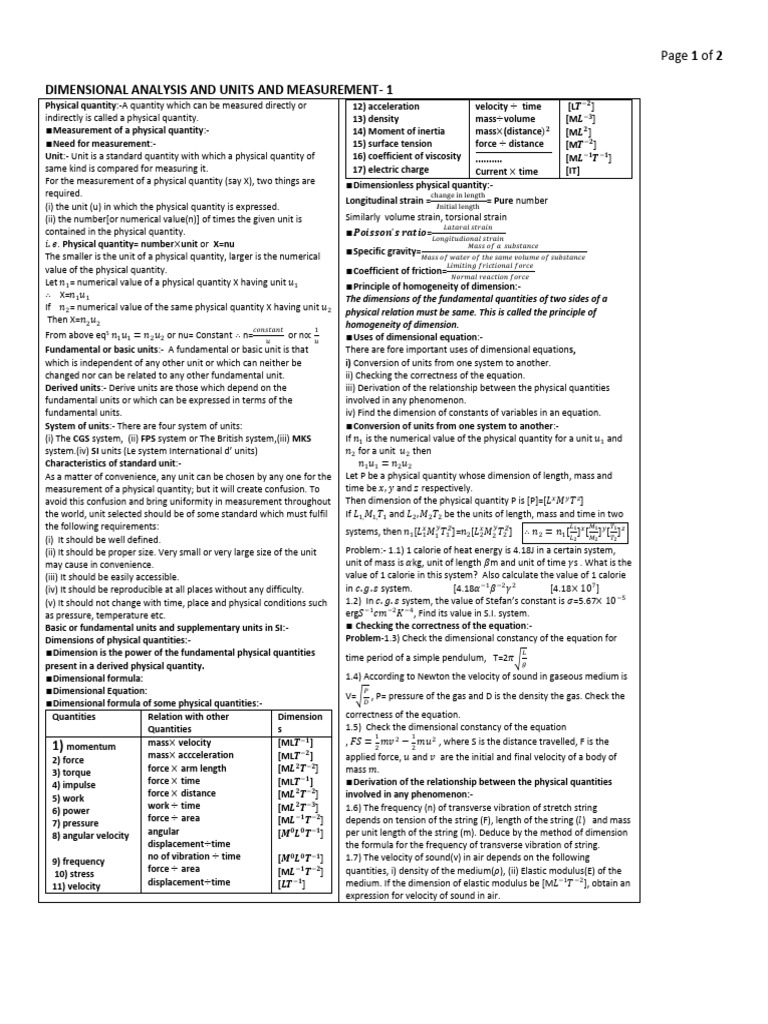 C.W-2 (Units and Dimension) | PDF | Significant Figures | Observational Error