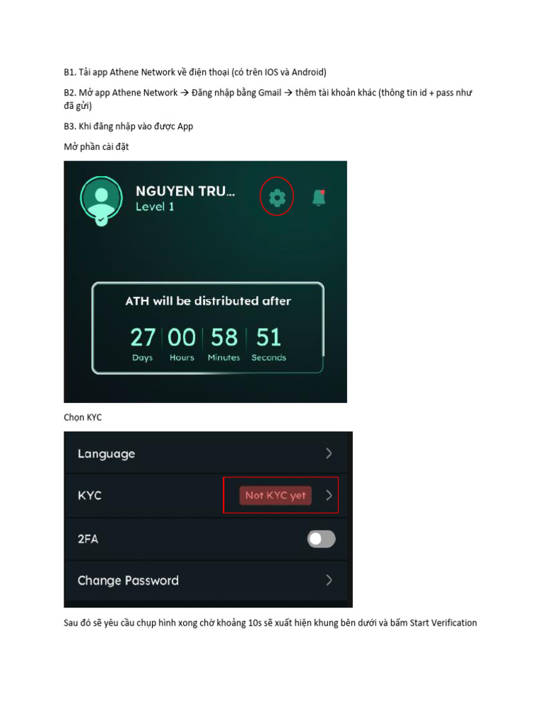 hướng dẫn KYC ATH | PDF