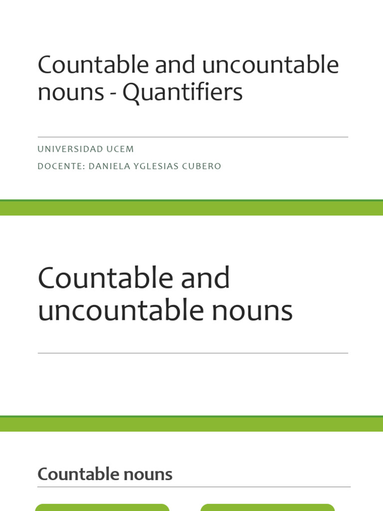 Countable and Non Countable Nouns Quantifiers | PDF | Noun | Plural