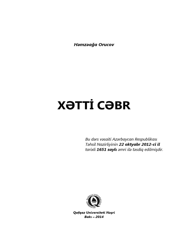 H Orucov Xetti Cebr | PDF
