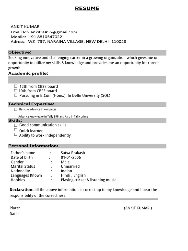 RESUME ANKIT - .PDF - 20241217 - 164624 - 0000 | PDF