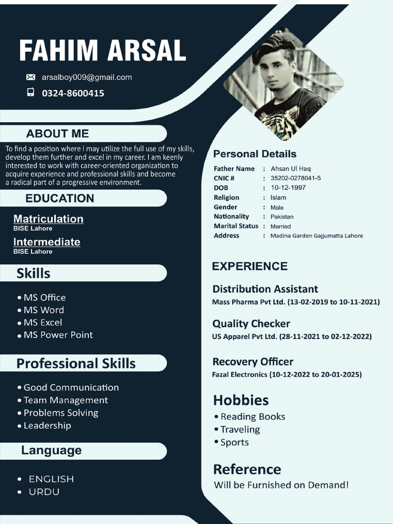 Fahim Arsal CV | PDF