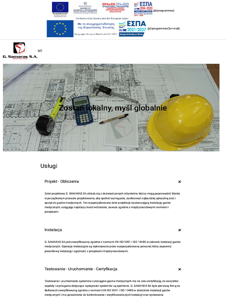 G.Samaras SA Medical Gas Systems - Usługi | PDF