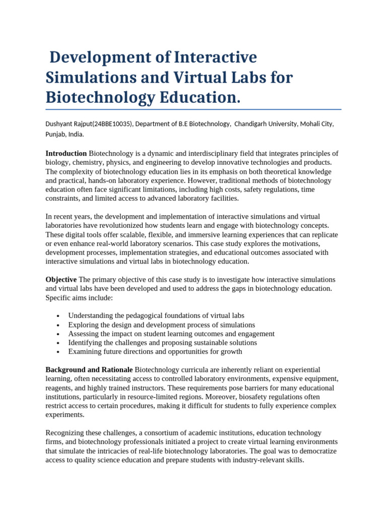 Development of Interactive Simulations and Virtual Labs For ...