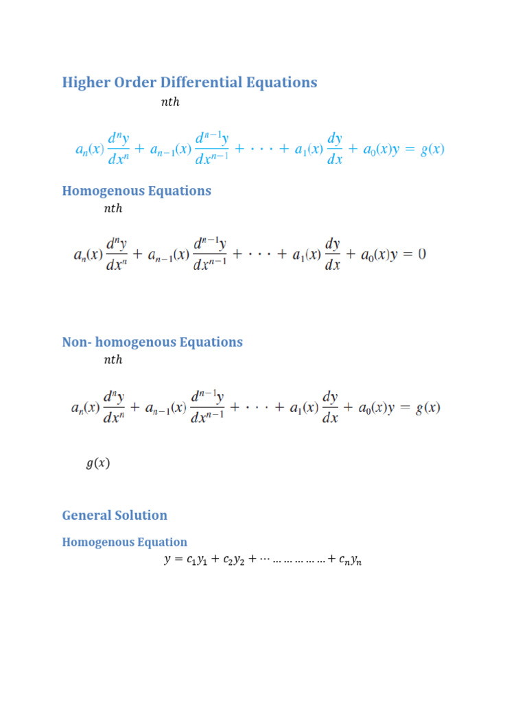 Homogenous and Nonhomogeneous DE | PDF | Equations | Subtraction