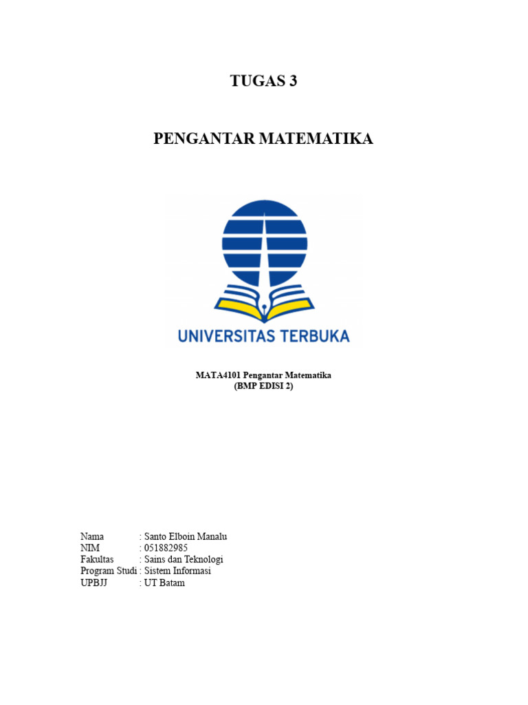 TUGAS 3 Pengantar Matematika | PDF