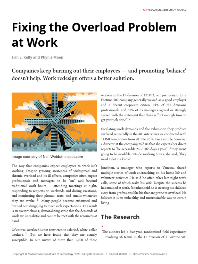 Redesigning Work to Combat Overload | PDF | Employment | Occupational ...