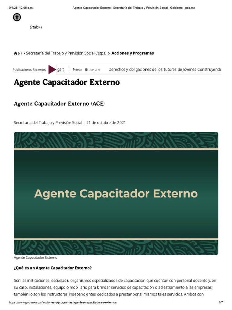 Agente Capacitador Externo - Secretaría Del Trabajo y Previsión Social ...