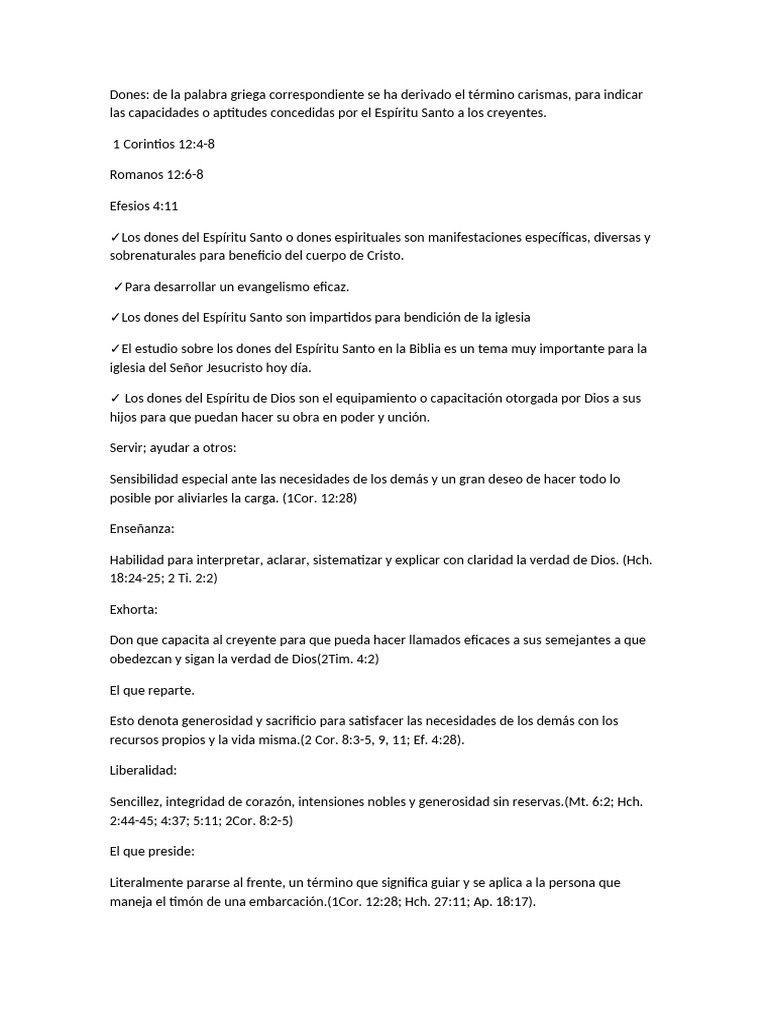 Dones Del Espiritu | PDF | Don espiritual | Teología