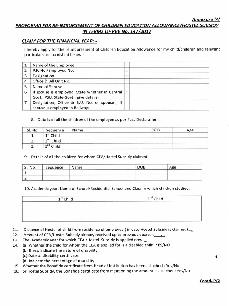 CEA Claim Form | PDF