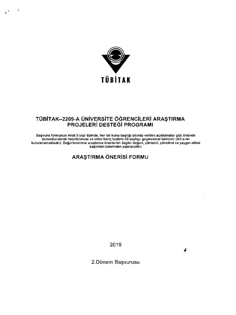 Örnek Tubitak Projesi | PDF