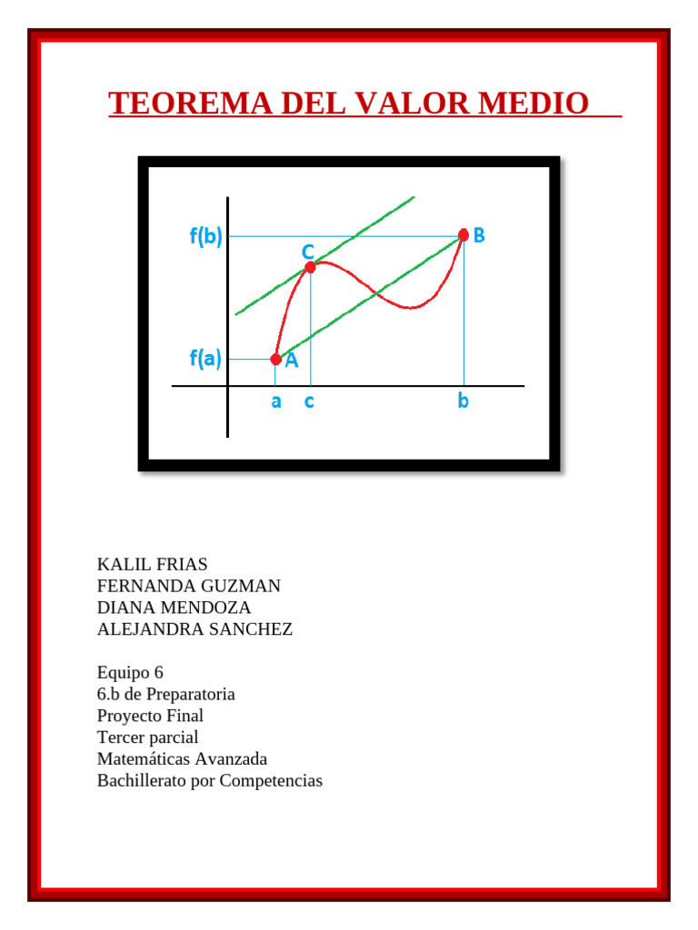 TEOREMA DEL VALOR MEDIO | PDF | Conceptos matemáticos | Análisis real
