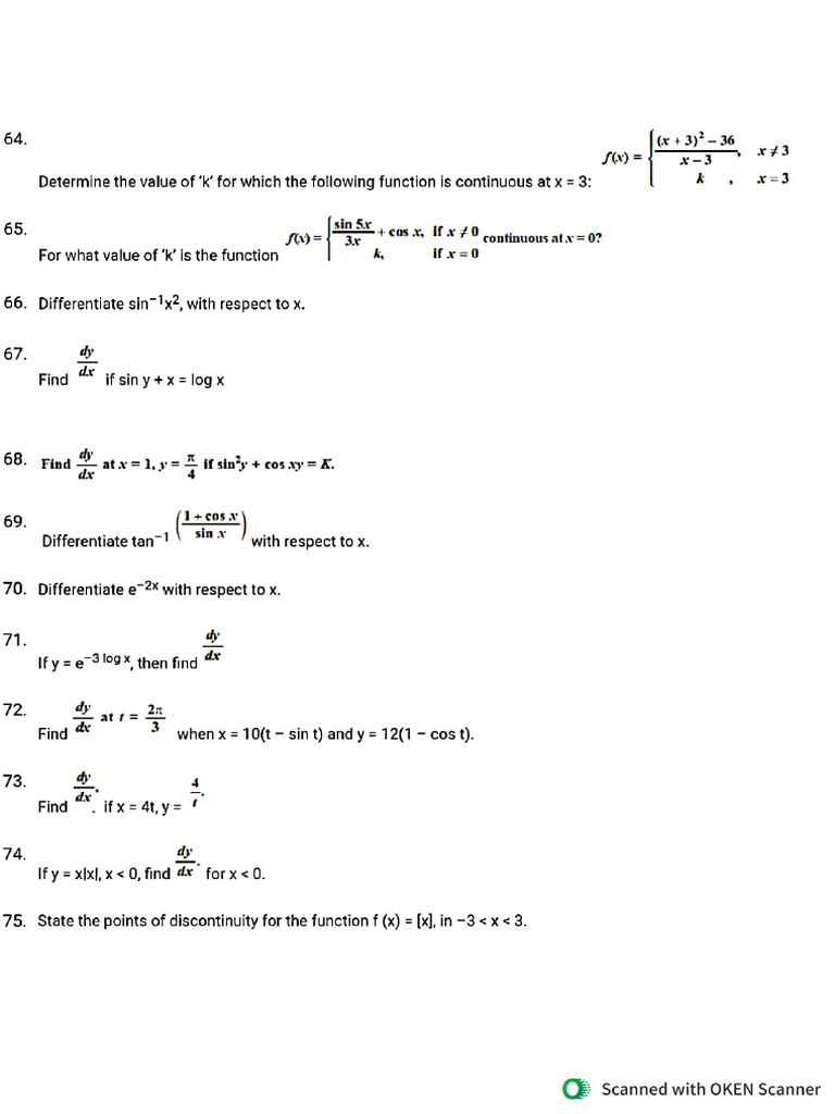 Continuity and Differentiation | PDF