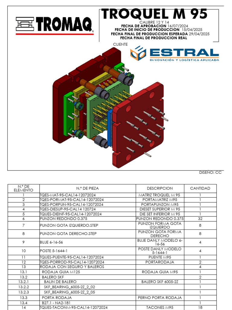 Planos de Troquel M95 Cal 14 y 12 PDF | PDF