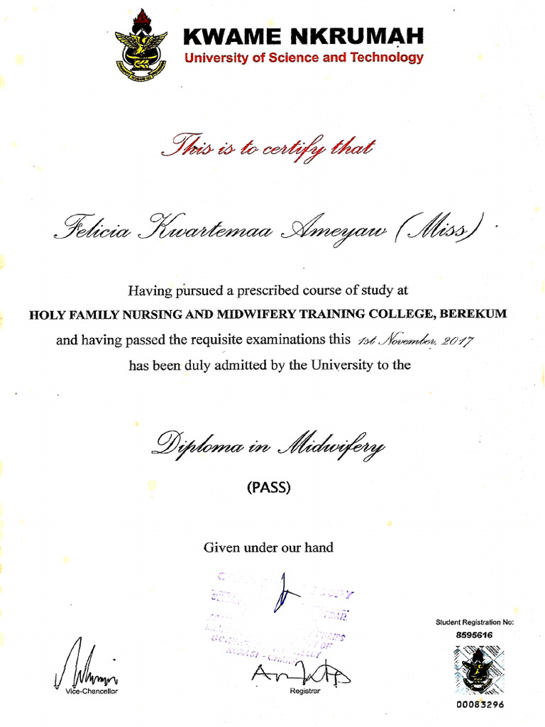 Felicia Ameyaw Knust Cert | PDF