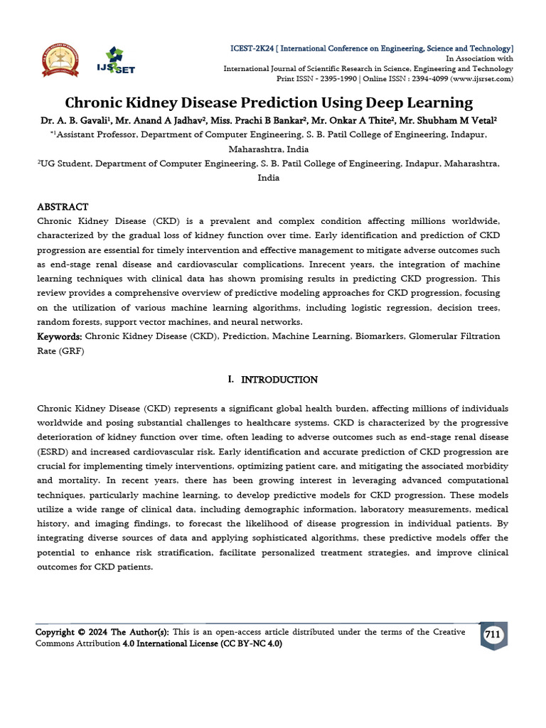 Chronic Kidney Disease Prediction Using Deep Learning | PDF | Chronic Kidney Disease | Machine ...
